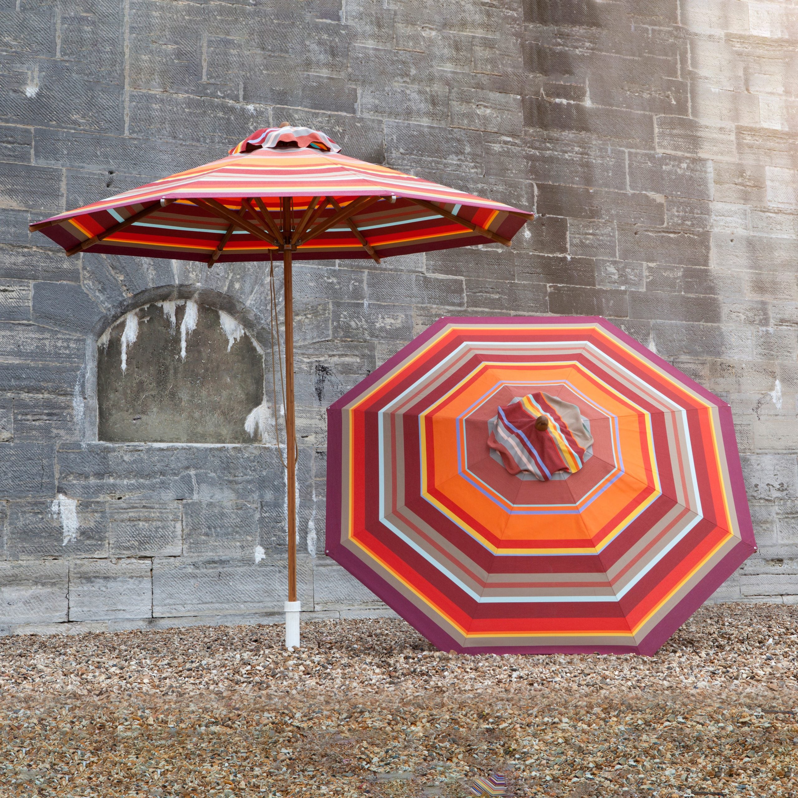 Medium Southsea Parasol - Multi Stripe, AC03, Acrylic