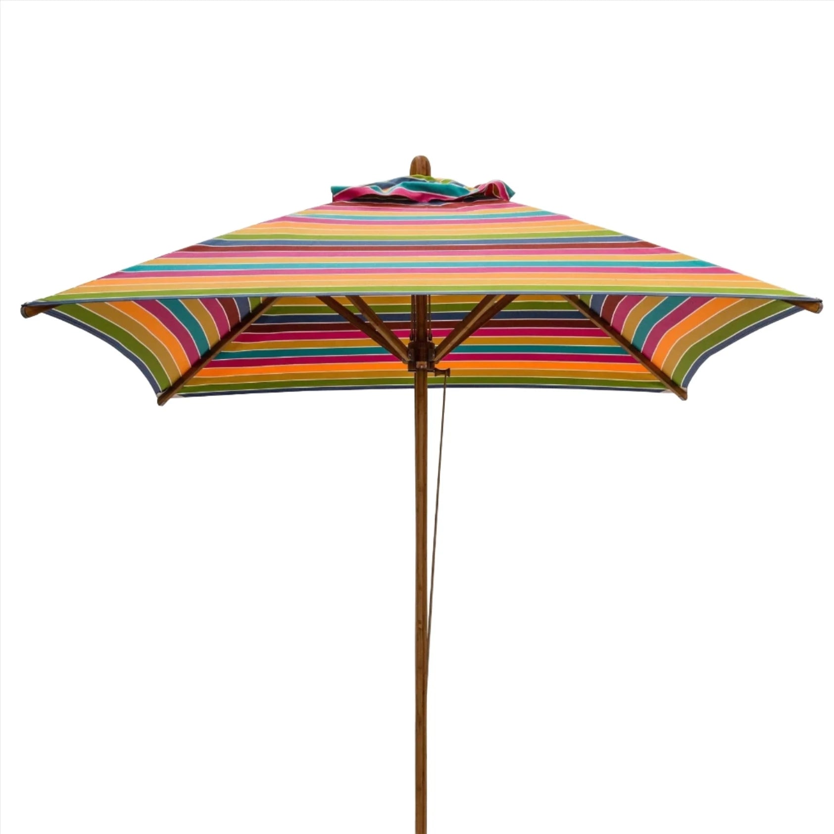 Square Southsea Parasol - Multi Stripe, AC73, Acrylic