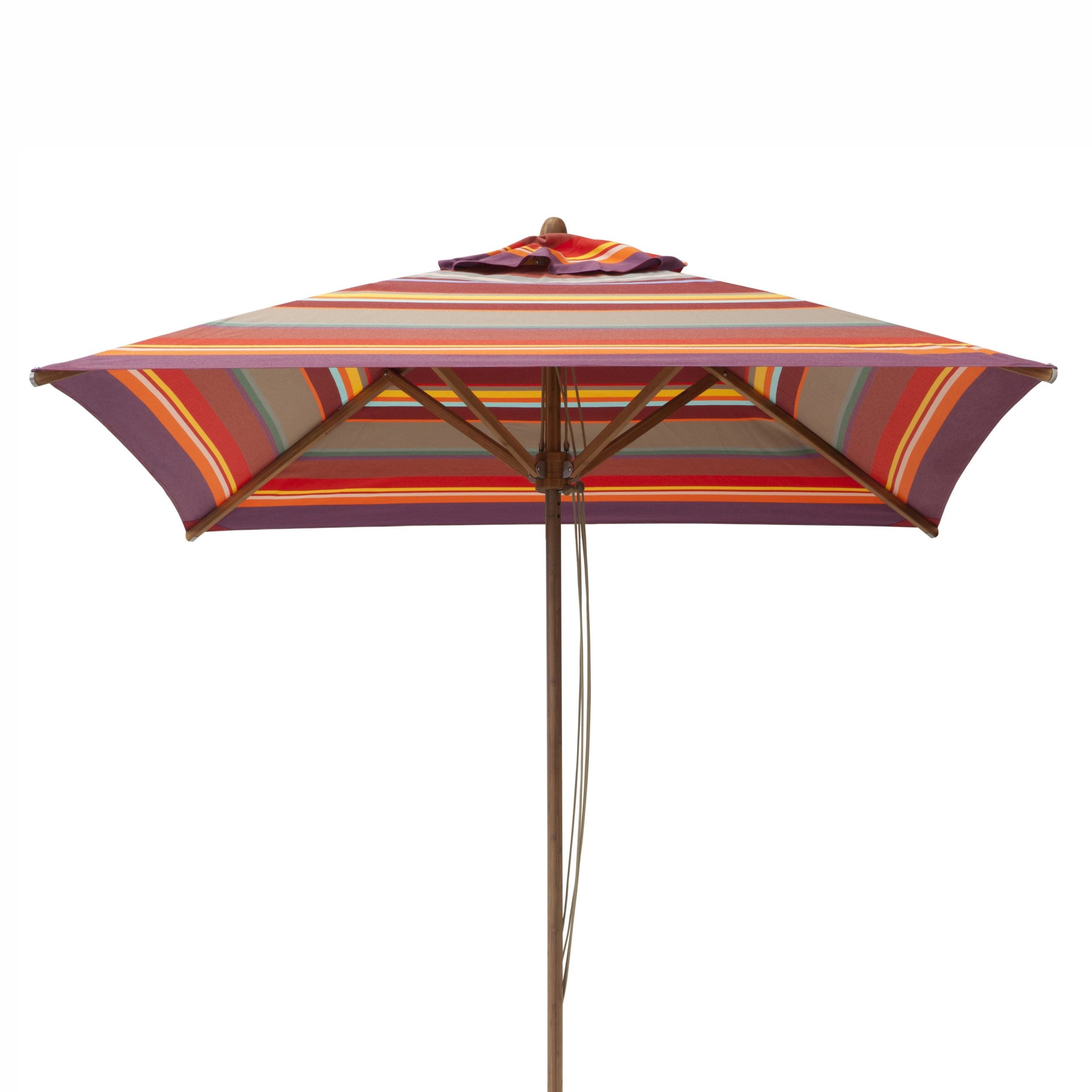 Square Southsea Parasol - Multi Stripe, AC03, Acrylic