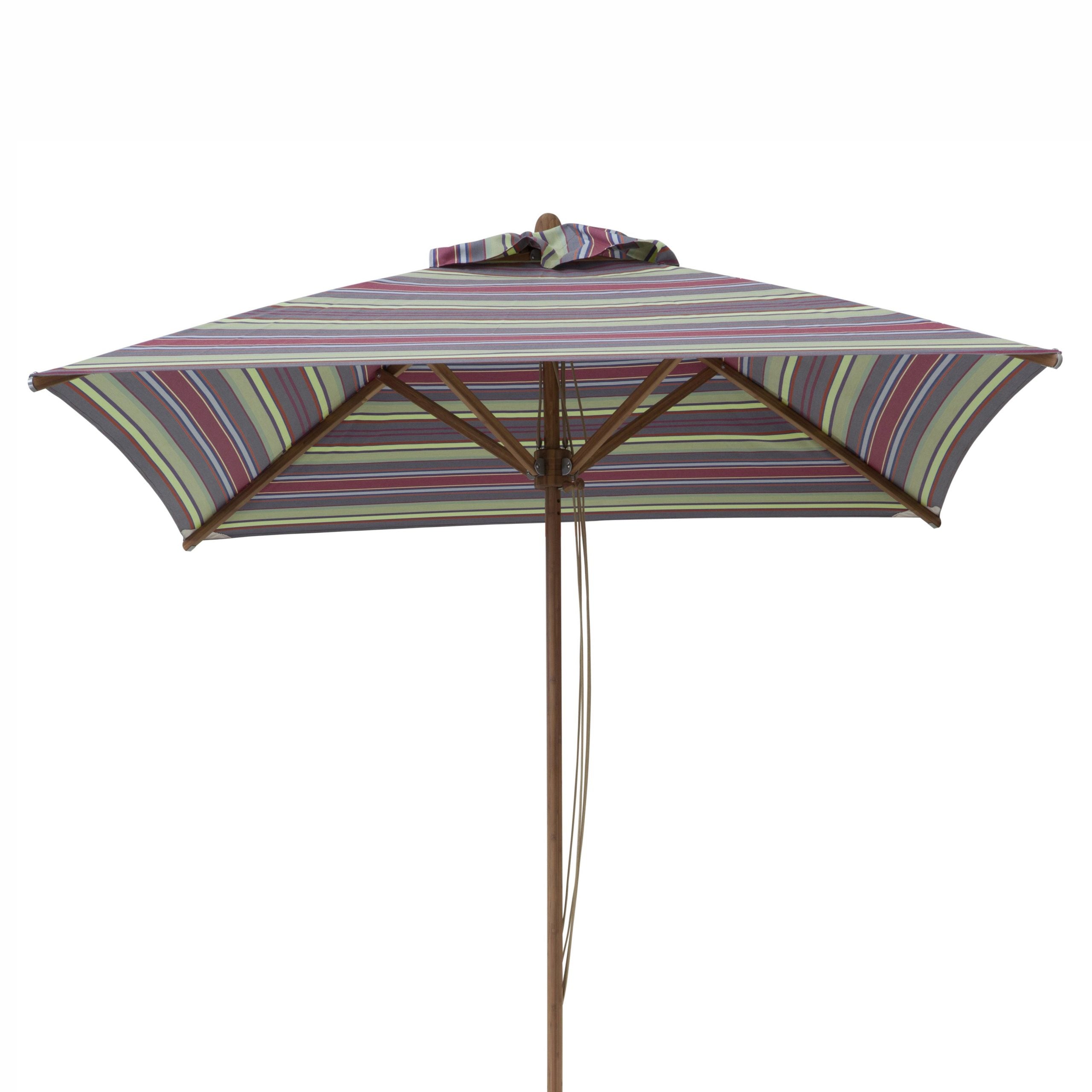 Square Southsea Parasol - Multi Stripe, AC06, Acrylic